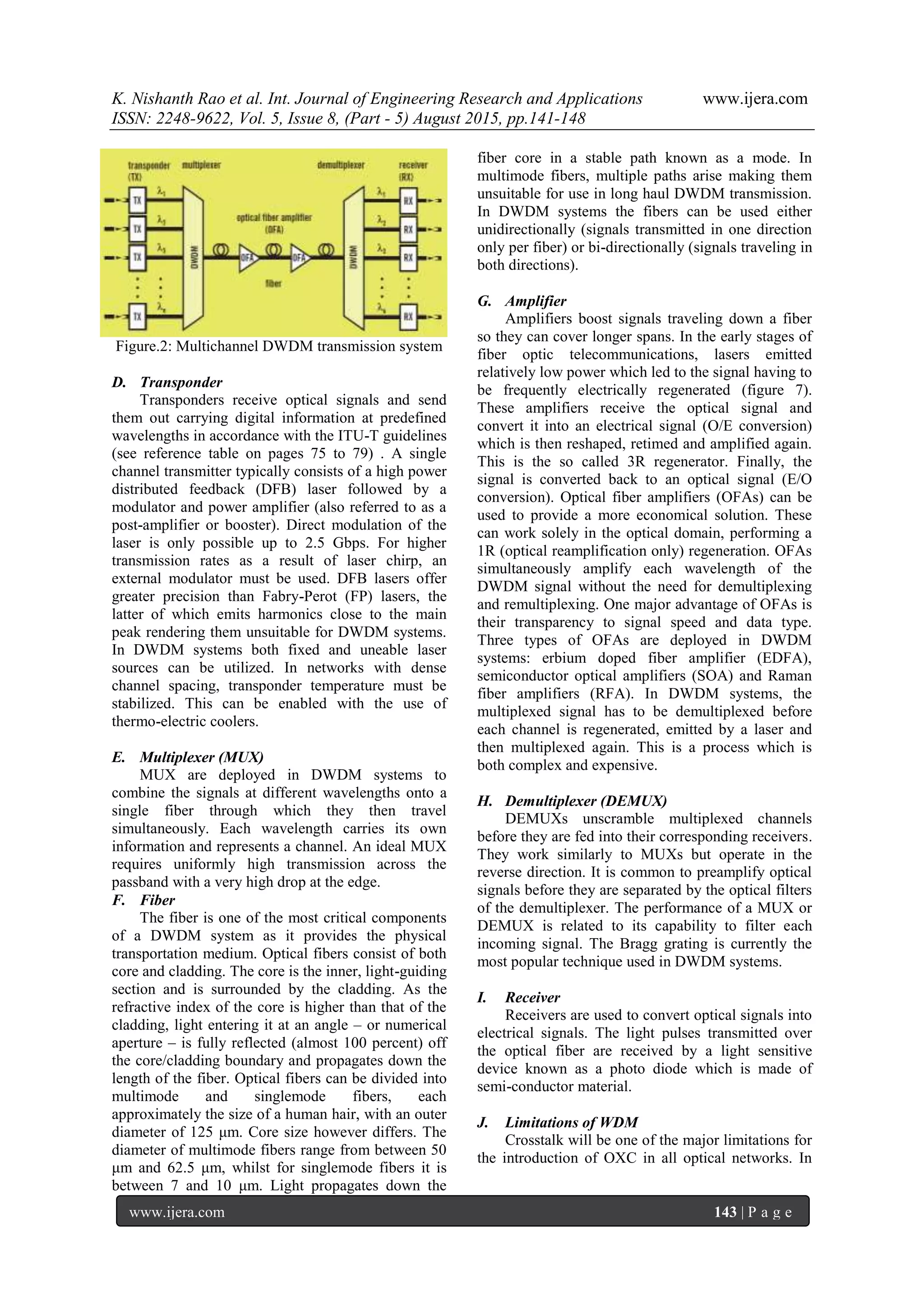 Single Mode Optical Fiber in Rof System Using DWDM | PDF