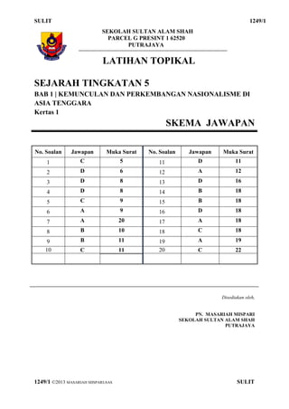 T5 b1k1 objektif (skema jawapan) | PDF