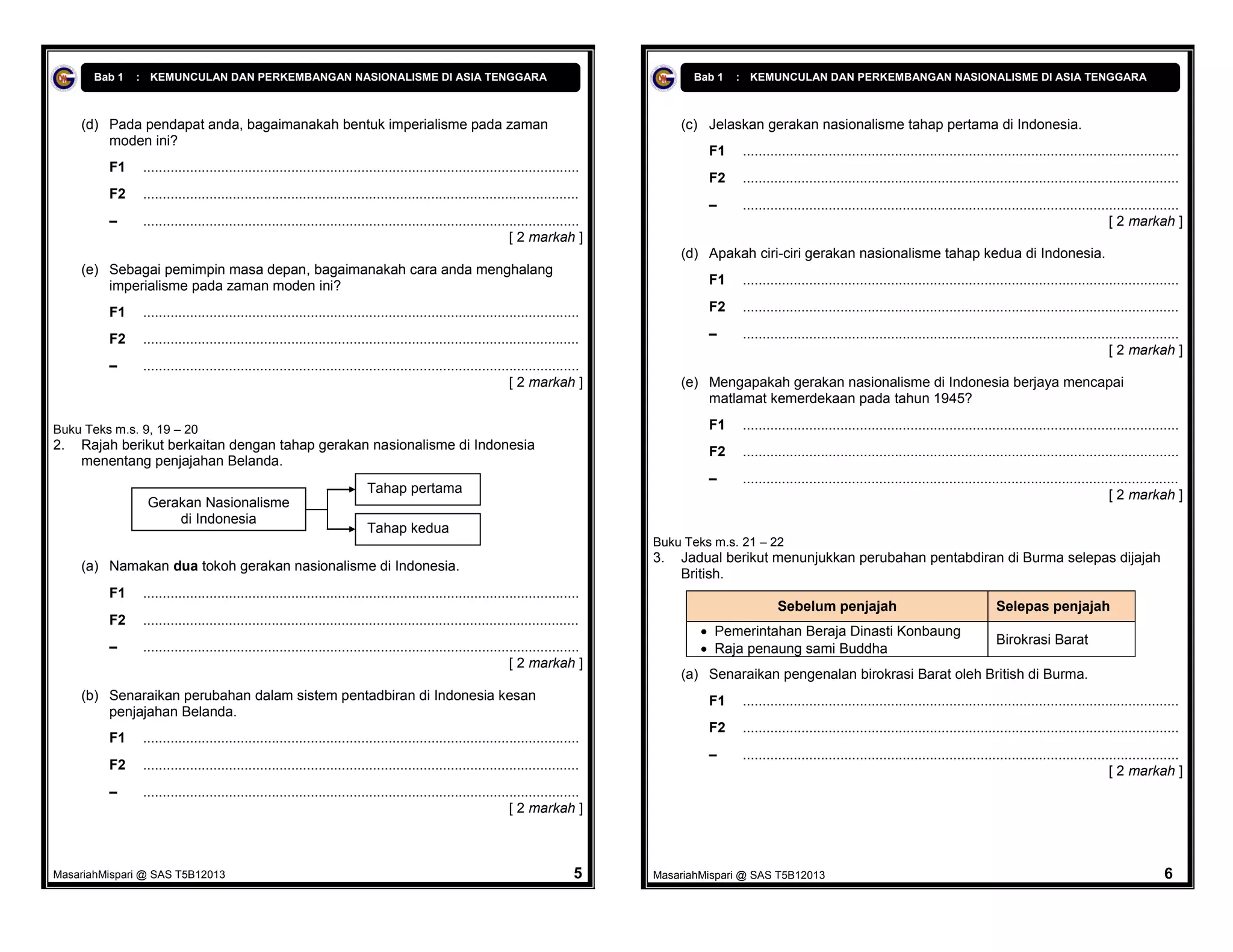 T5 b1 k2 soalan struktur | PDF