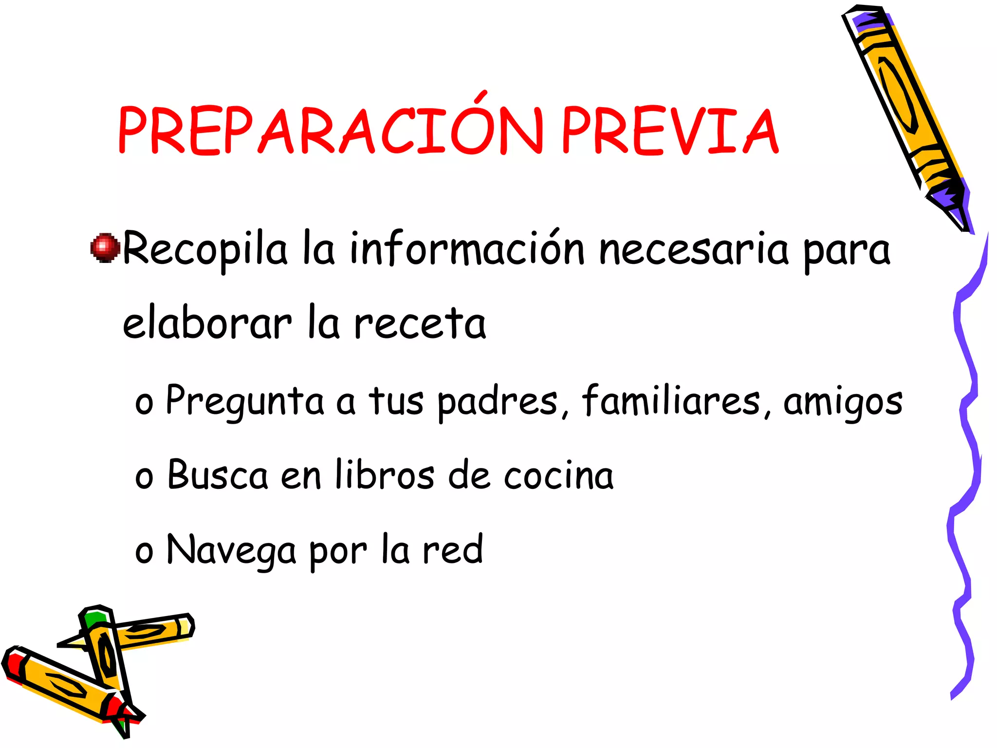 Guía para redactar receta cocina | PPT