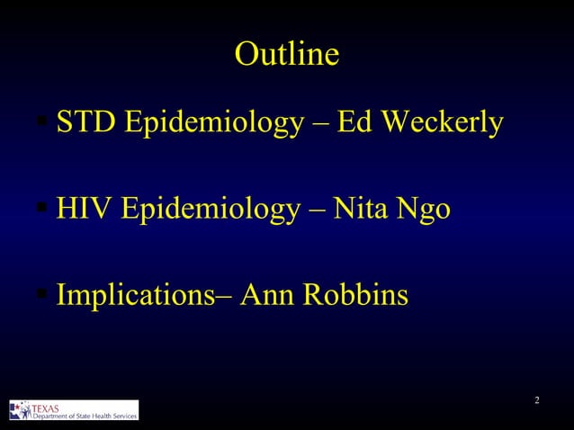 Facing the Future of HIV and STD in Texas Epidemiology, Impact, and ...