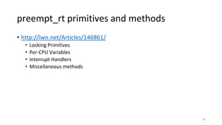 Preempt_rt realtime patch | PPTX | Operating Systems | Computer Software and Applications