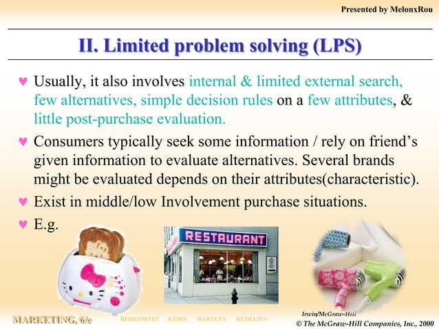 Consumer Berhaviour Consumer involvement & Problem Solving Variations ...