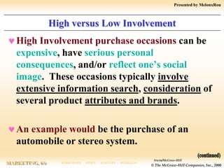 Consumer Berhaviour Consumer involvement & Problem Solving Variations | PPT