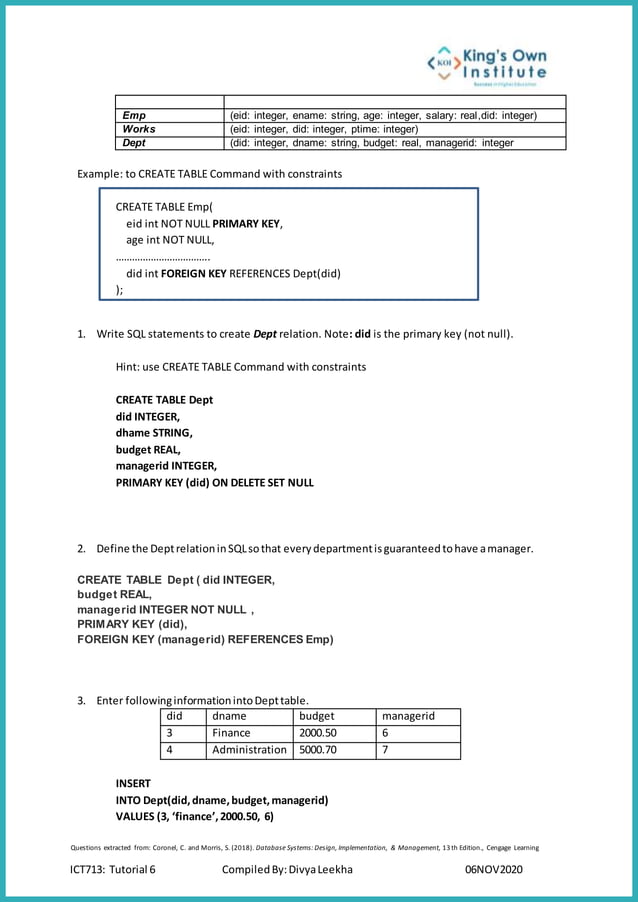 T6 | DOCX | Databases | Computer Software and Applications