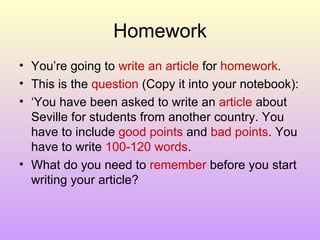 T6 Writing Articles Powerpoint | PPT