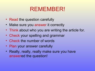 T6 Writing Articles Powerpoint | PPT