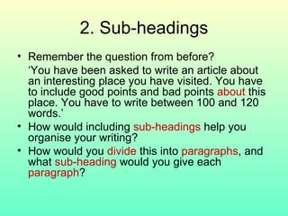 T6 Writing Articles Powerpoint | PPT