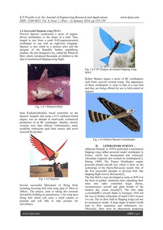 Design, Fabrication and Testing Of Flapping Wing Micro Air Vehicle | PDF