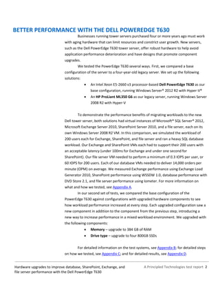 Hardware upgrades to improve database, SharePoint, Exchange, and file ...