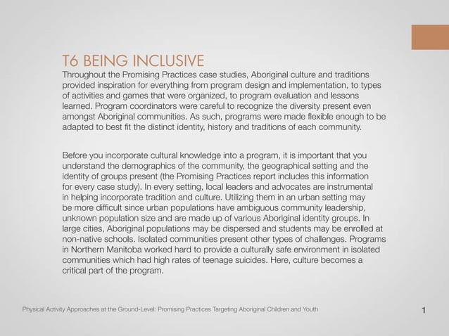 T6 Being Inclusive | PDF