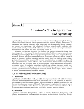 An introduction to agriculture and agronomy | PDF