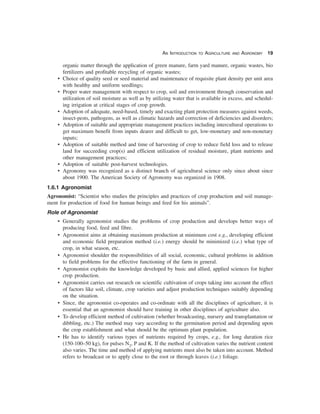 An introduction to agriculture and agronomy | PDF