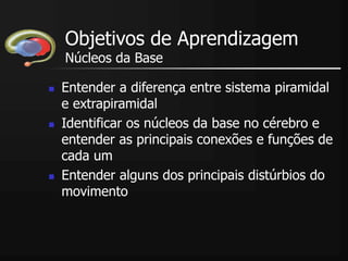 Estrutura e Função dos Núcleos da Base no Controle Motor e Distúrbios | PDF
