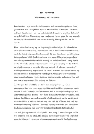 Self- assessment | PDF