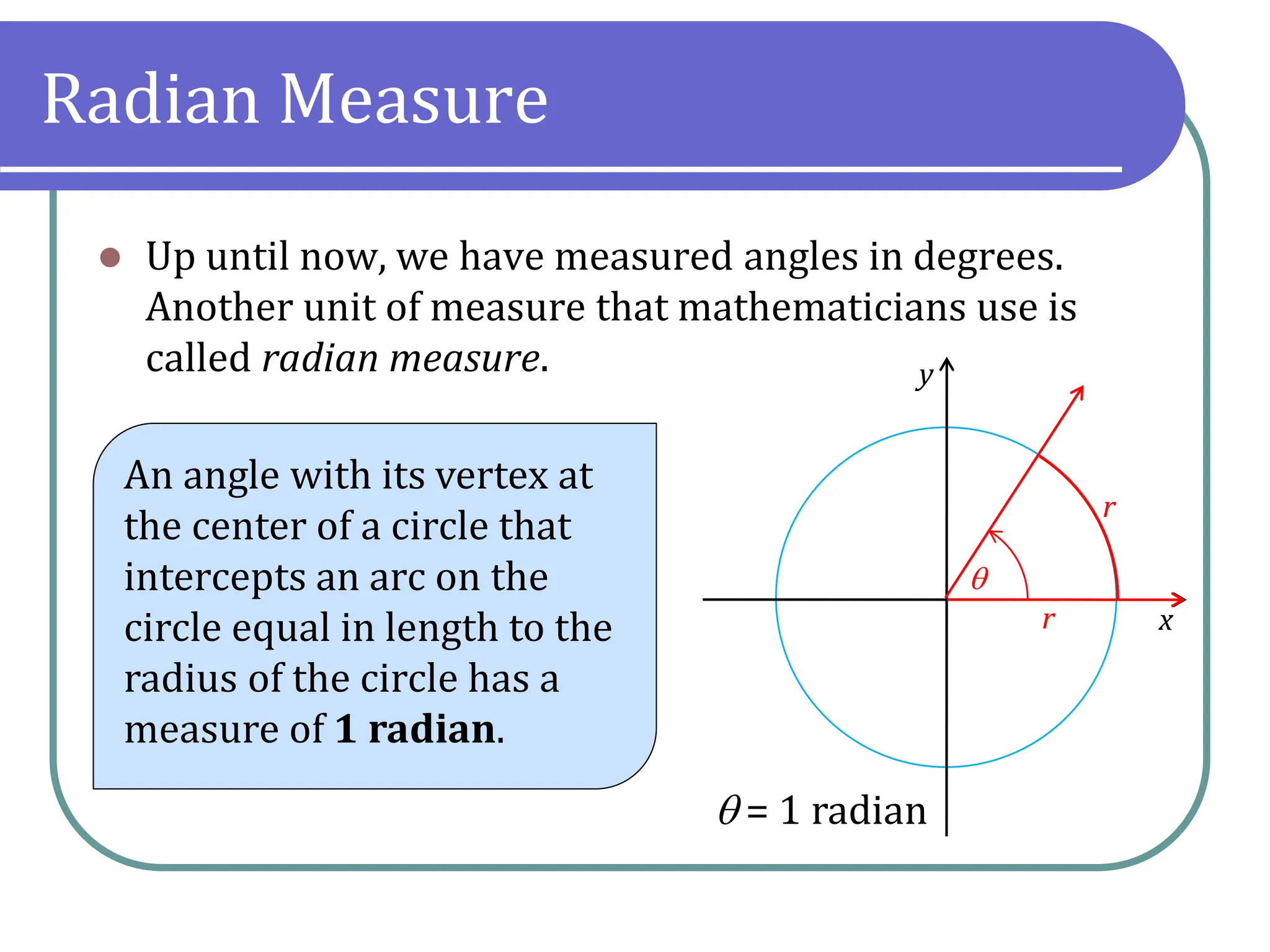 Trigonometry 7.1 Angles (Degrees and Radians) | PDF