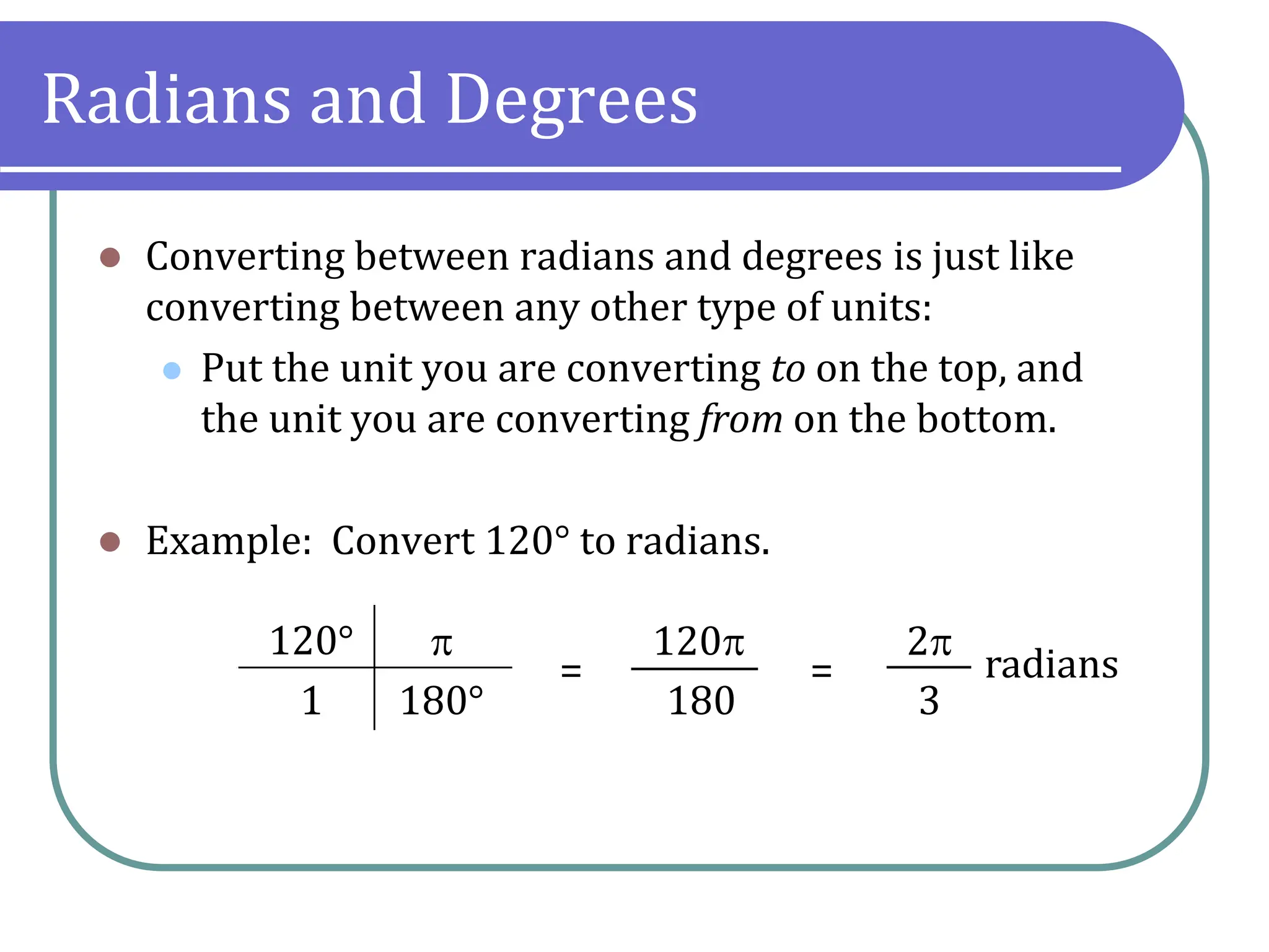 Trigonometry 7.1 Angles (Degrees and Radians) | PDF