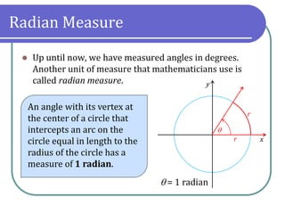 Trigonometry 7.1 Angles (Degrees and Radians) | PDF