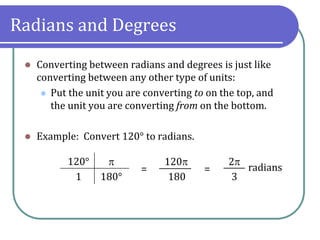 Trigonometry 7.1 Angles (Degrees and Radians) | PDF