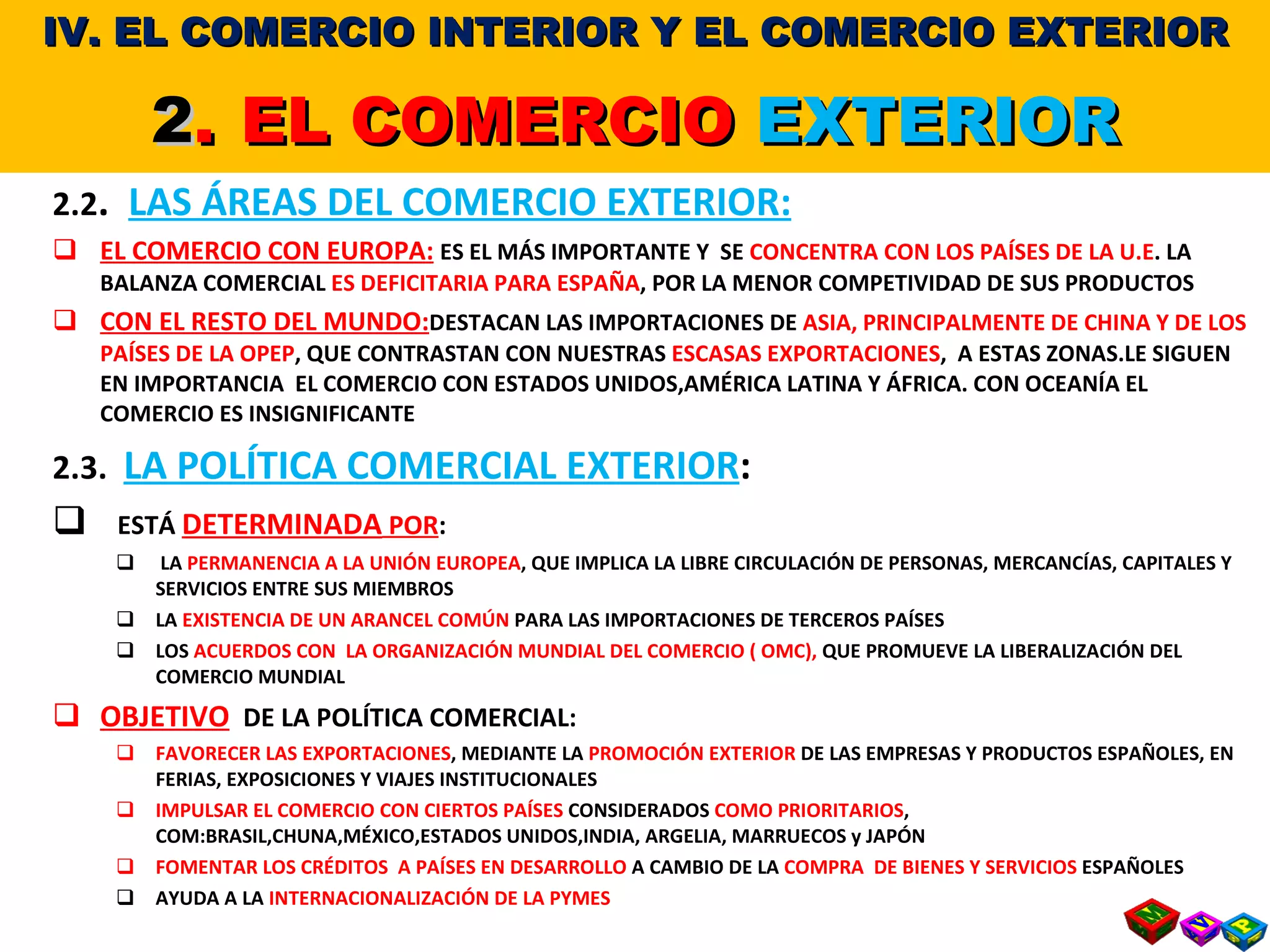 T 7 - 4. el comercio interior y el comercio exterior | PPT
