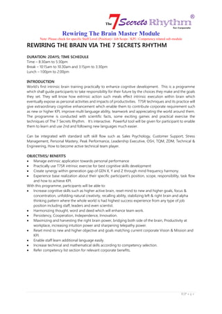 REWIRING THE BRAIN MASTER MODULE | PDF