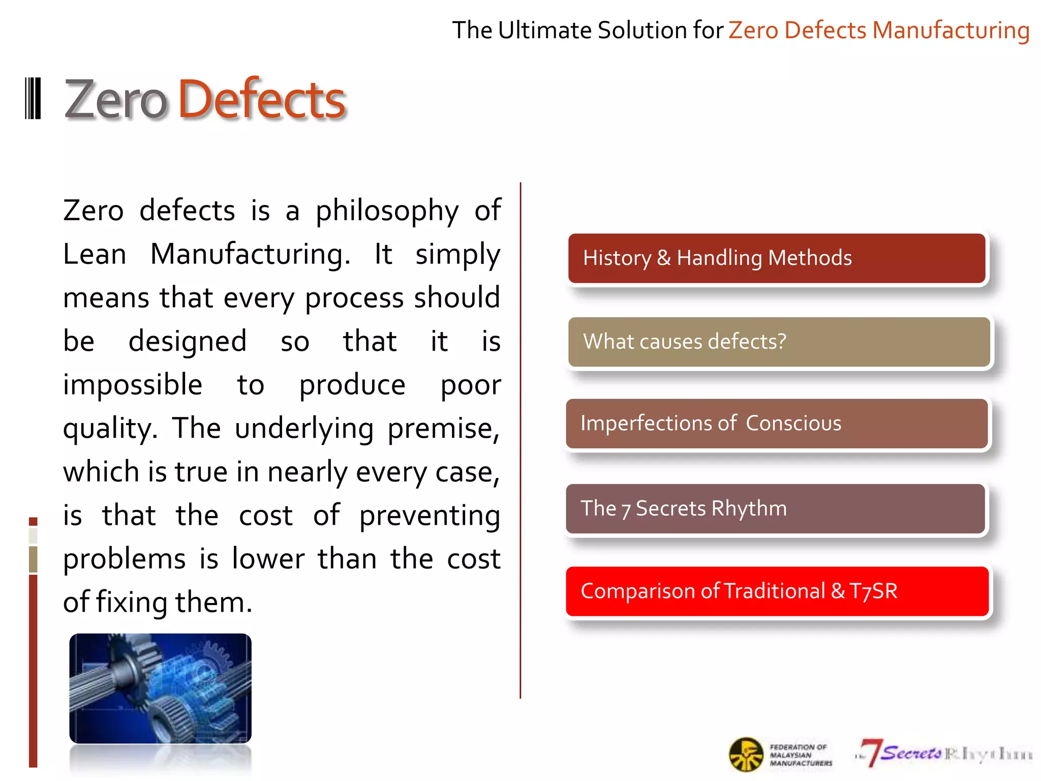 The 7 Secrets Rhythm Ultimate Solution for Zero Defect Manufacturing | PPT