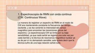 Espectroscopia de resonancia magnética nuclear-RNM | PPTX