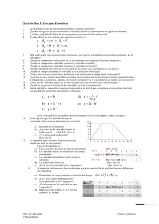 T8.introducción a la cinemática. 1º bachillerato | PDF