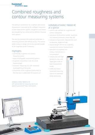 T8000 C8000 Roughness and Contour by Jenoptik | PDF