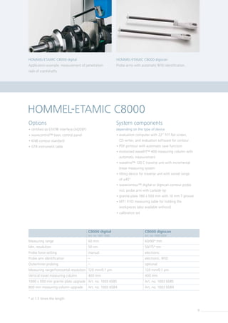 T8000 C8000 Roughness and Contour by Jenoptik | PDF
