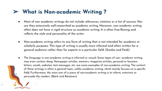 Difference between Academic Writing and Non-Academic Writing | PDF