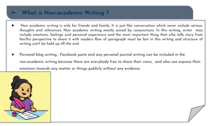 Difference between Academic Writing and Non-Academic Writing | PDF