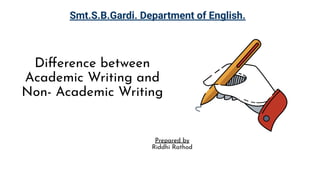 Difference between Academic Writing and Non-Academic Writing | PDF