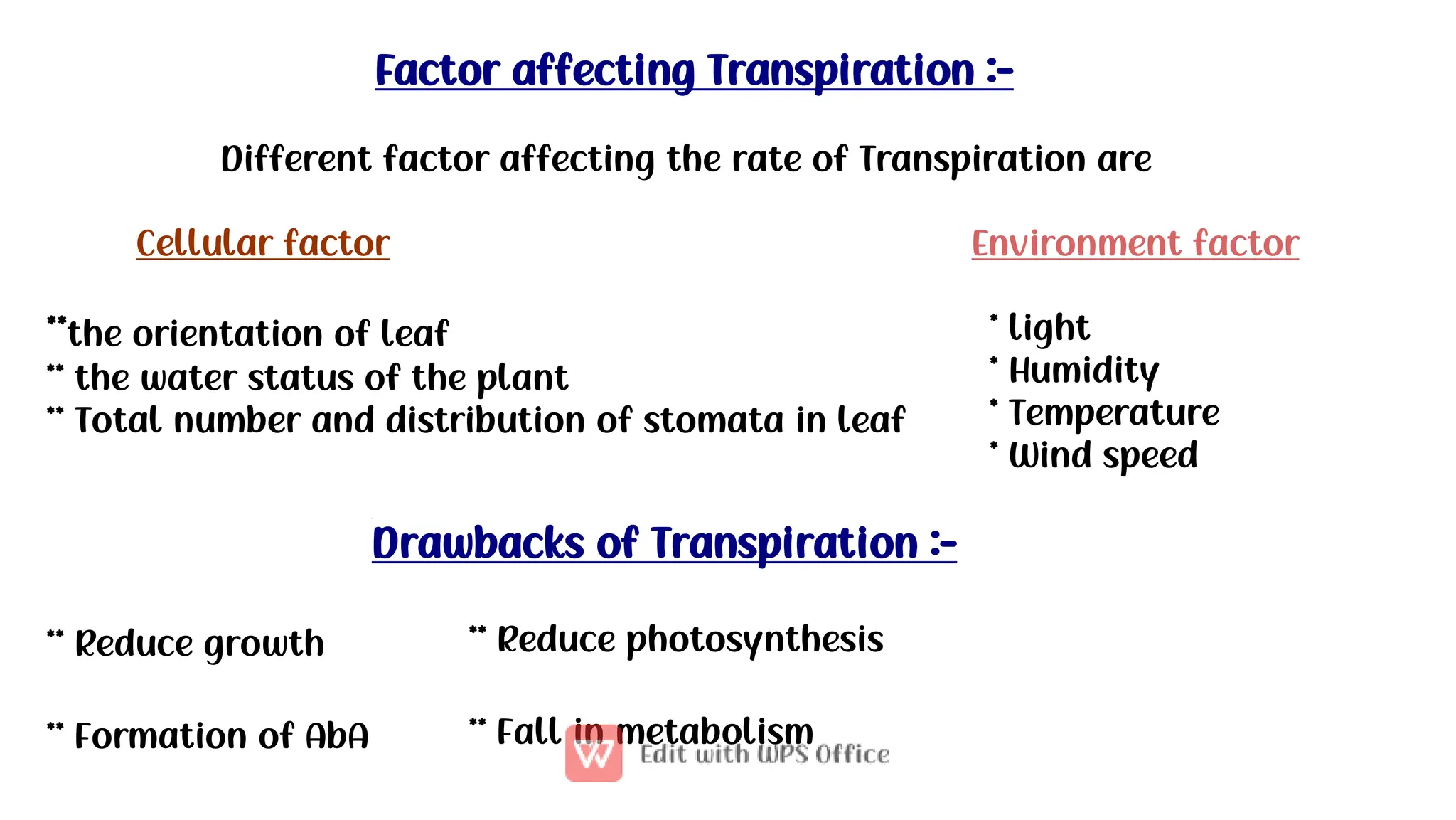 transpiration_:- stomatal transpiration and opening and closing ...