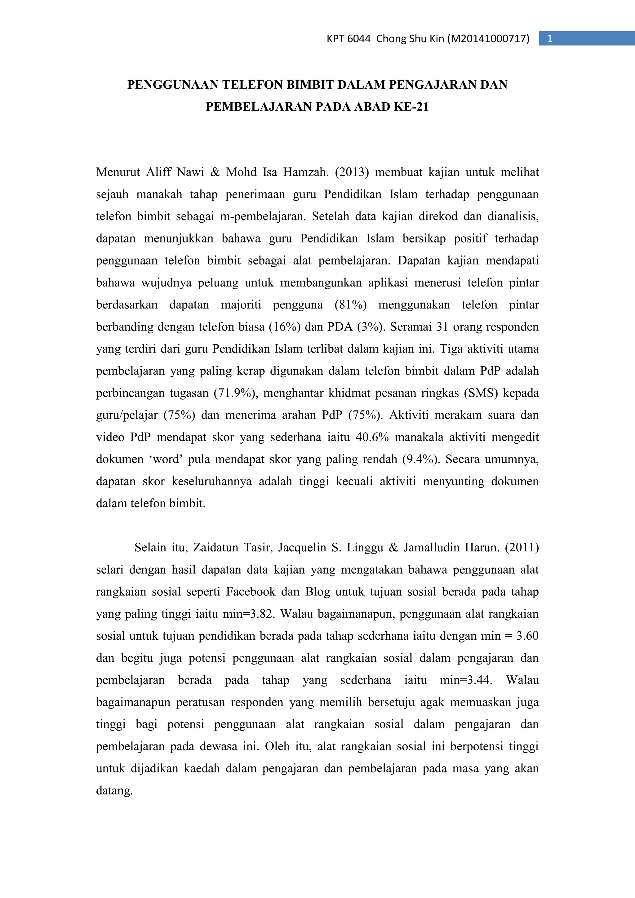 T8: Penulisan Dapatan Kajian e-learning | PDF