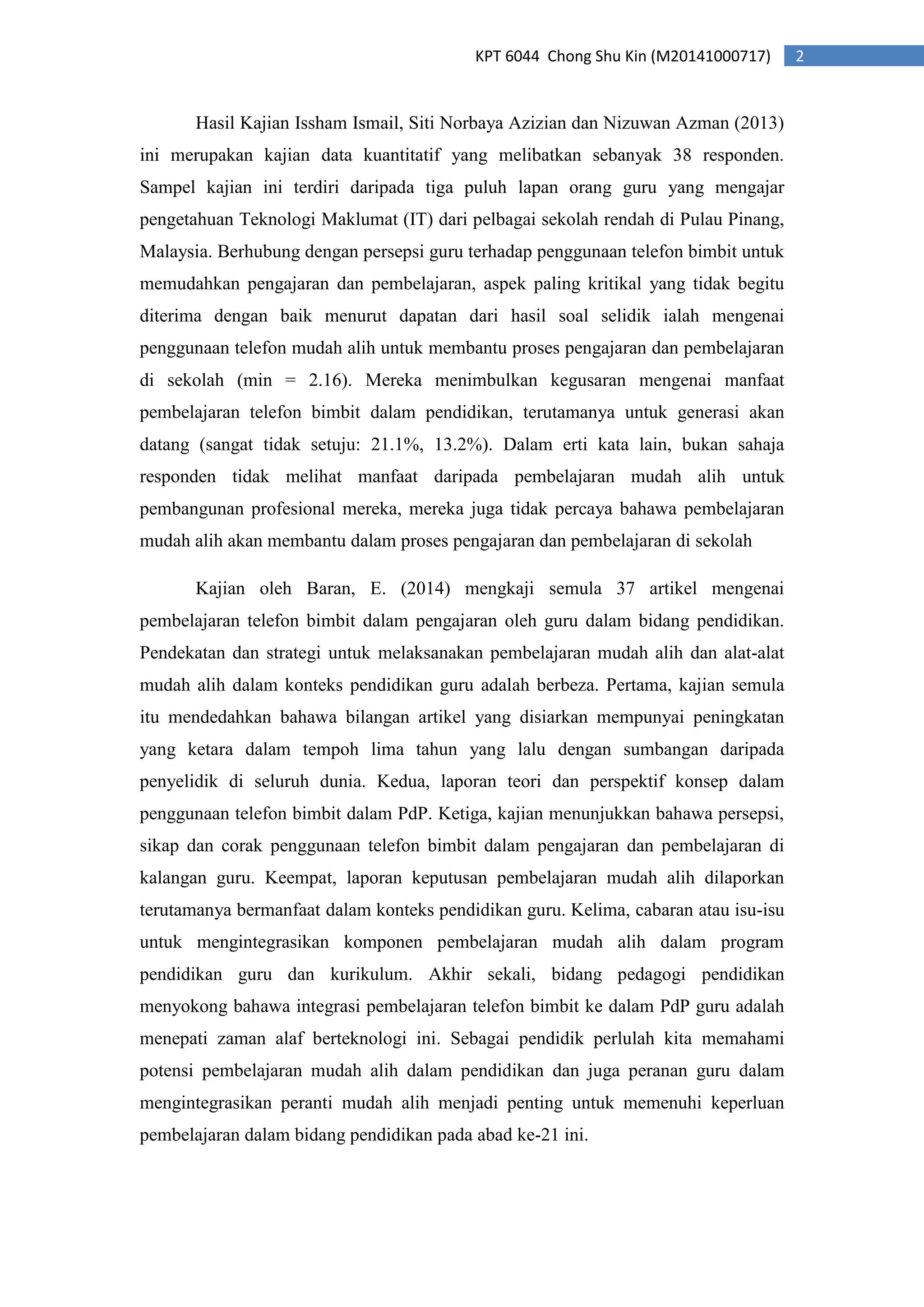 T8: Penulisan Dapatan Kajian e-learning | PDF