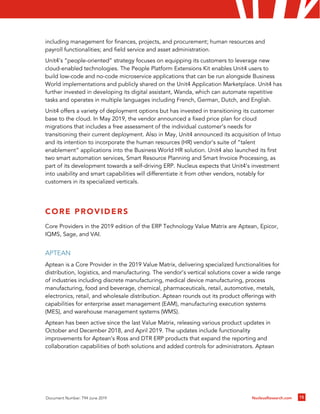 erp technology value matrix 2019 | PDF