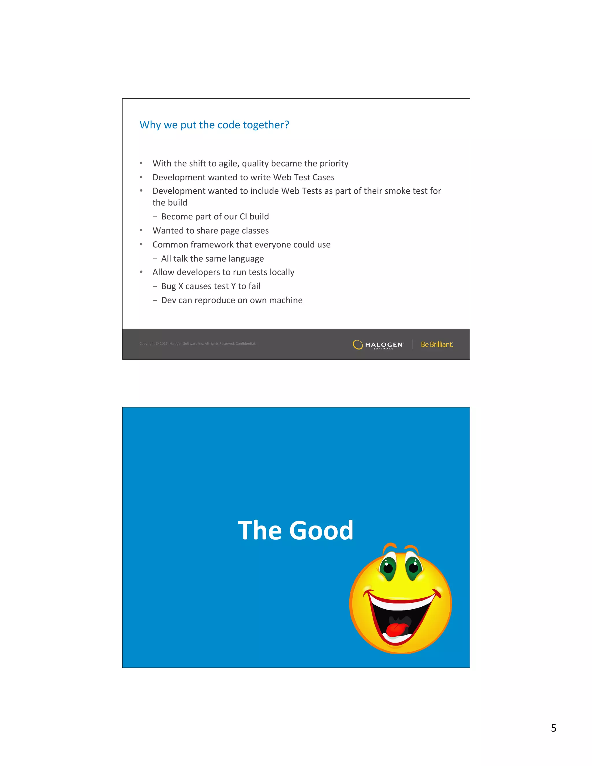 Combine Test Automation Code With Product Code The Good The Bad And The Lessons Learned Pdf