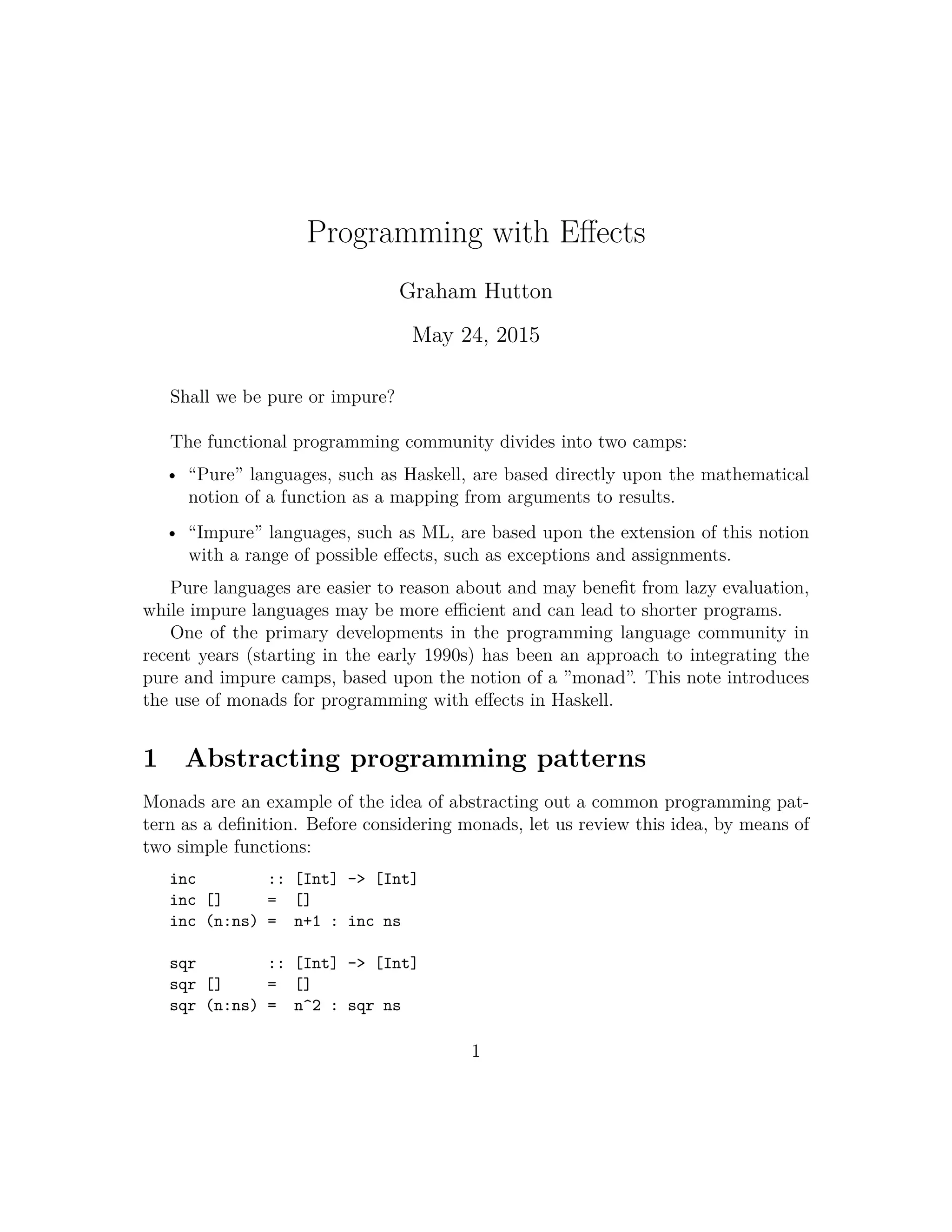 Programming with effects - Graham Hutton | PDF