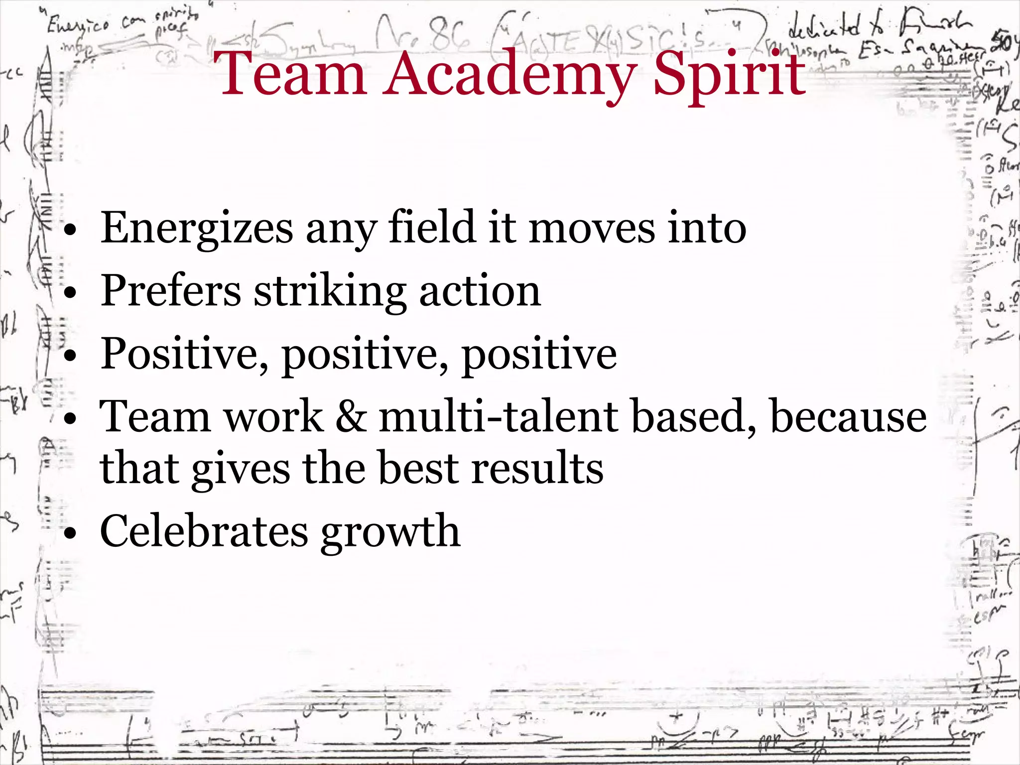 Team Academy Leadership Principles | ODP