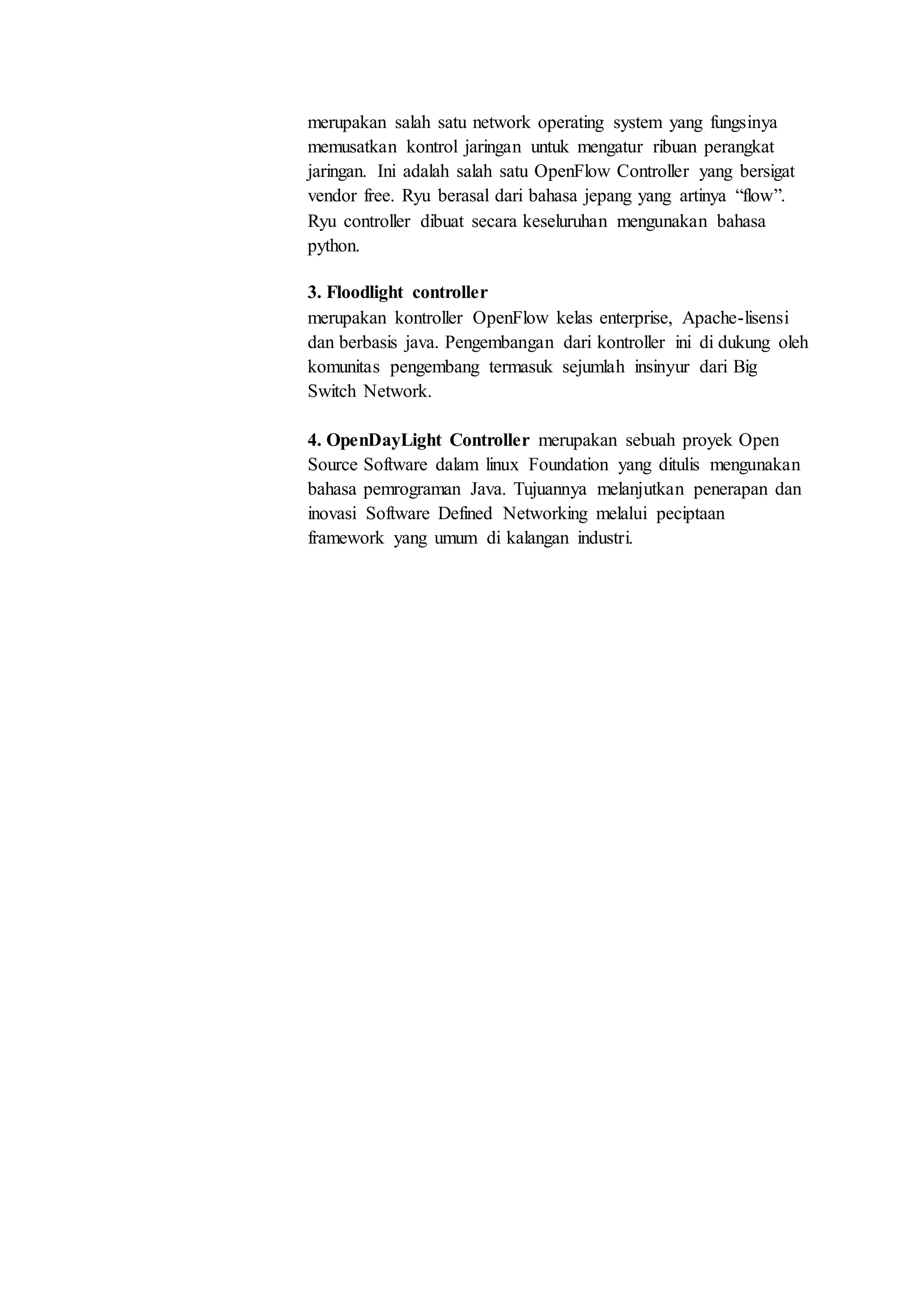 Software Defined Networking menggunakan controller OpenDayLight | PDF