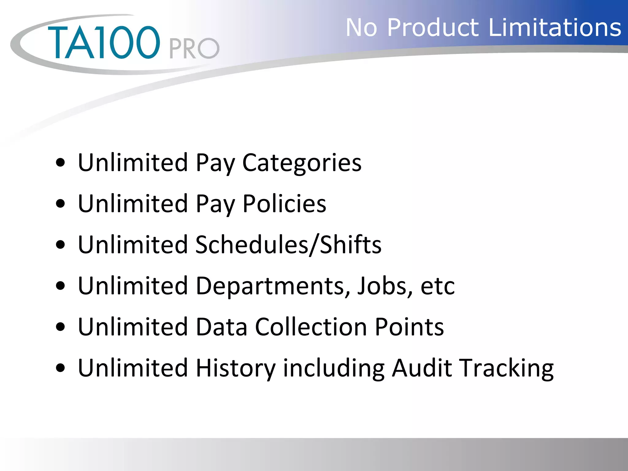 TA100 Pro Software White Paper | PPT