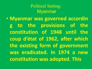 Myanmar: Political Setting | PPTX | Law