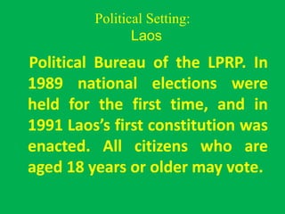 Laos: Political Setting | PPTX