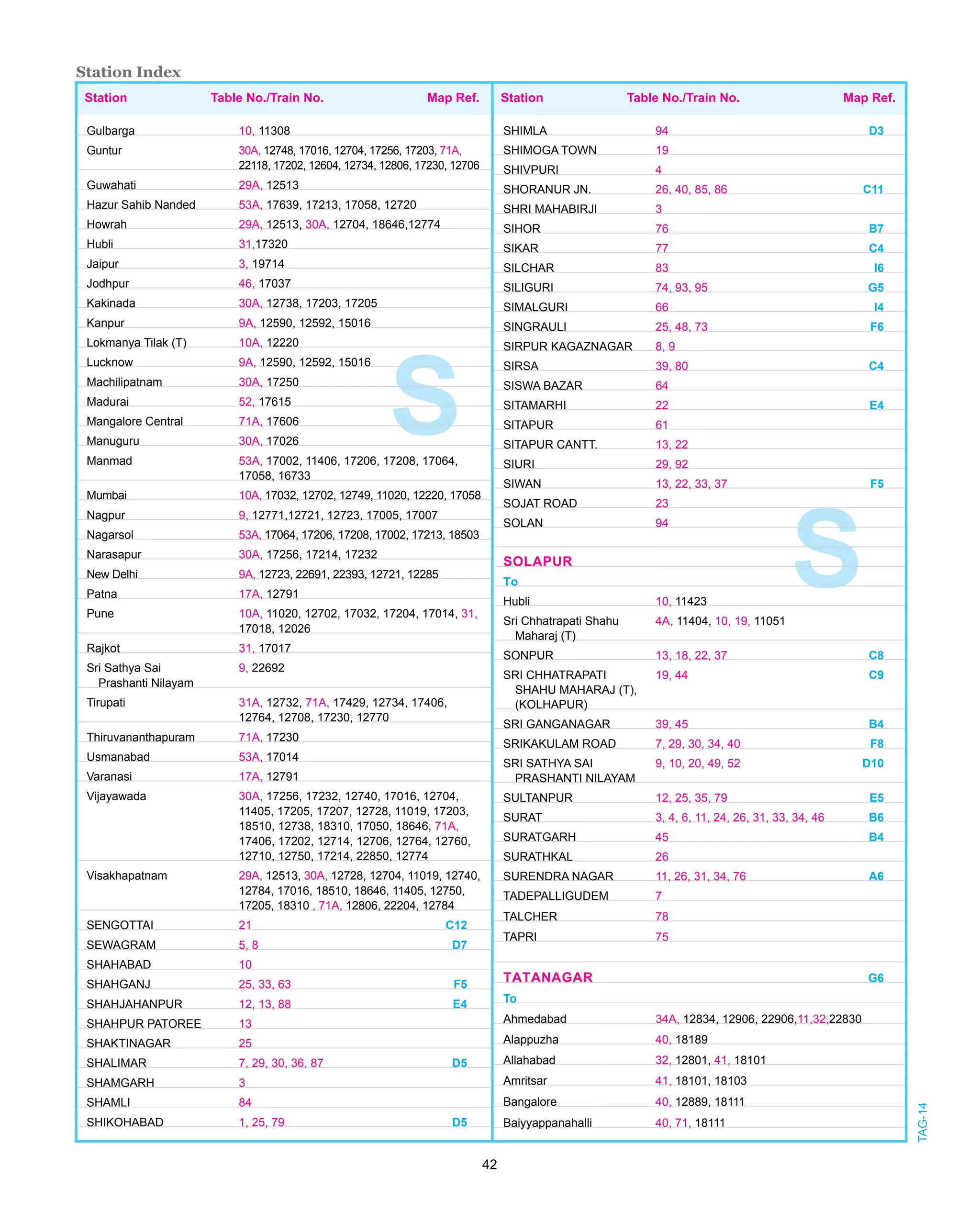 Taag 2014 2015 Train time table, Train timings , schedules, Train route ...