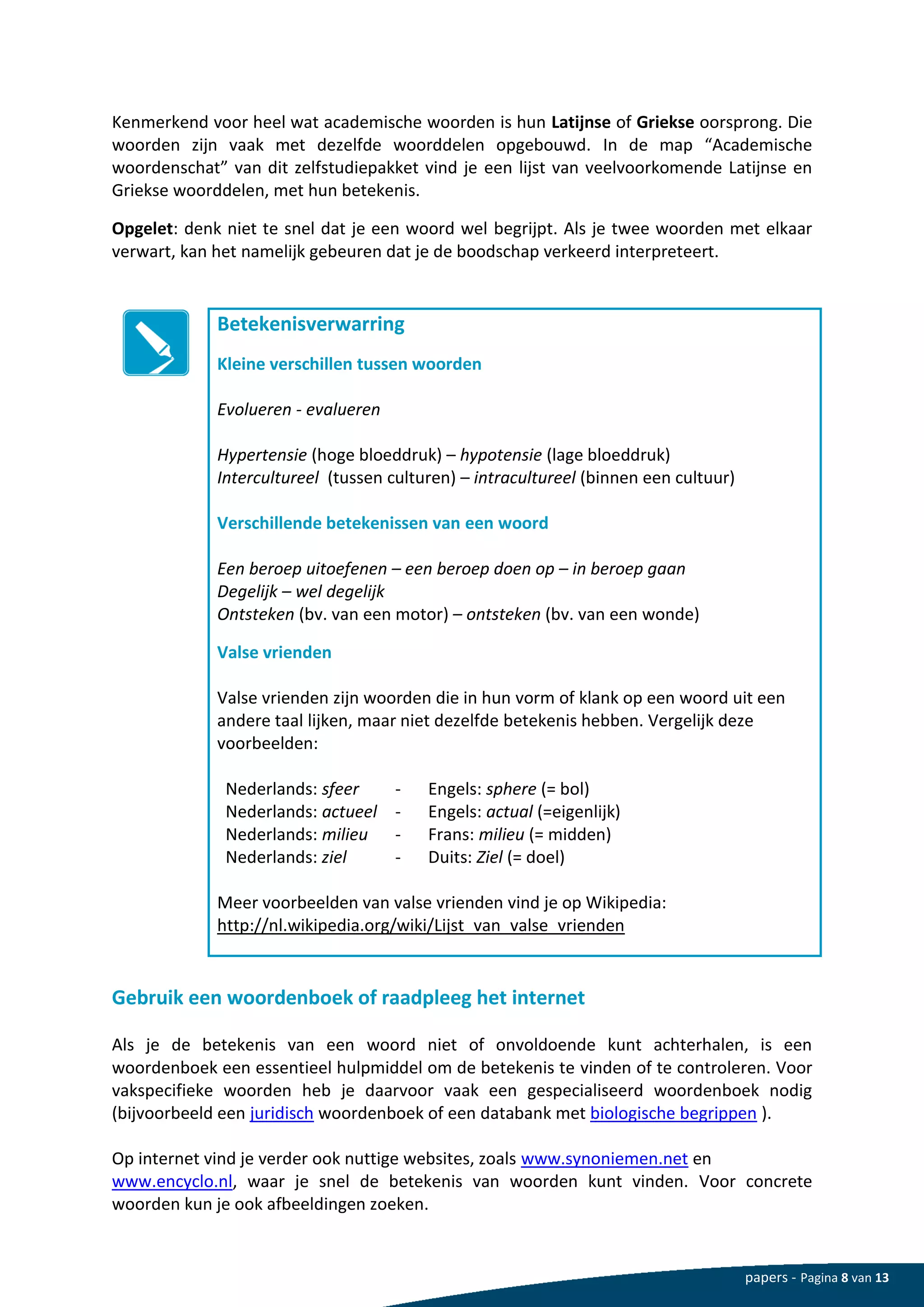 Taal woordenschat | PDF