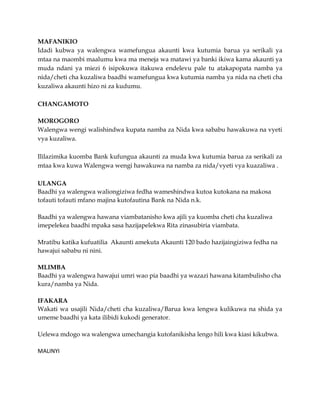 TAARIFA YA UFUNGUZI WA MRADI WA TIMIZA MALENGO.doc