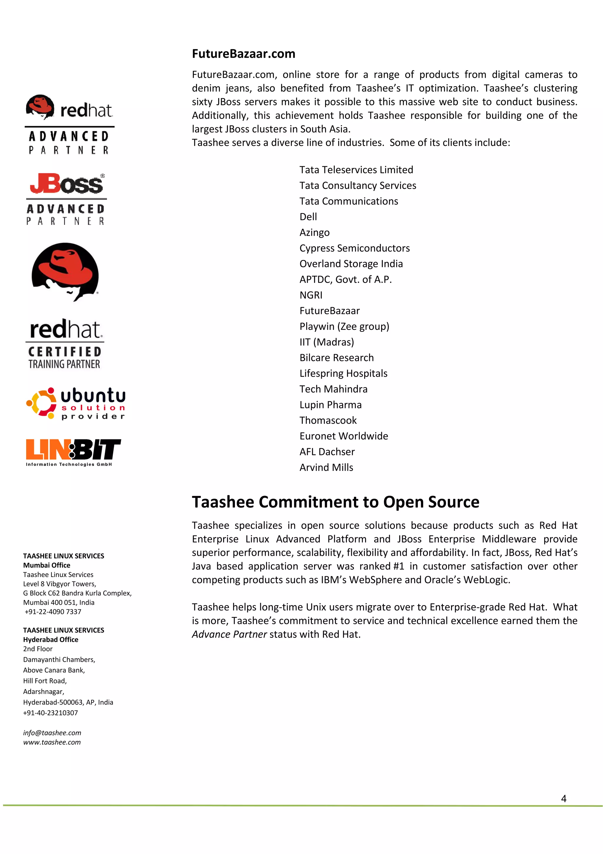 Taashee Linux Services Profile | PDF