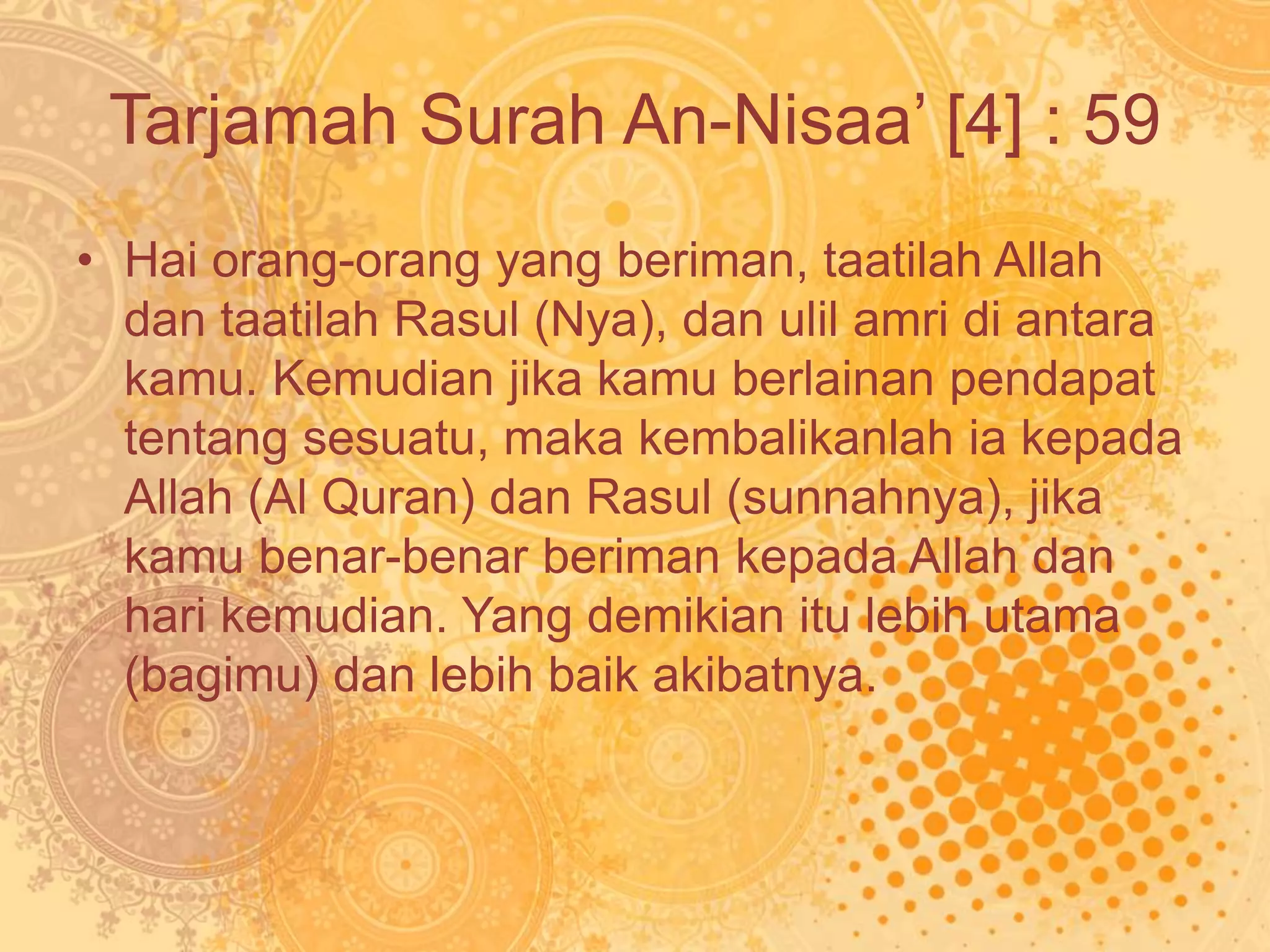 Taat allah dan rasul | PPTX