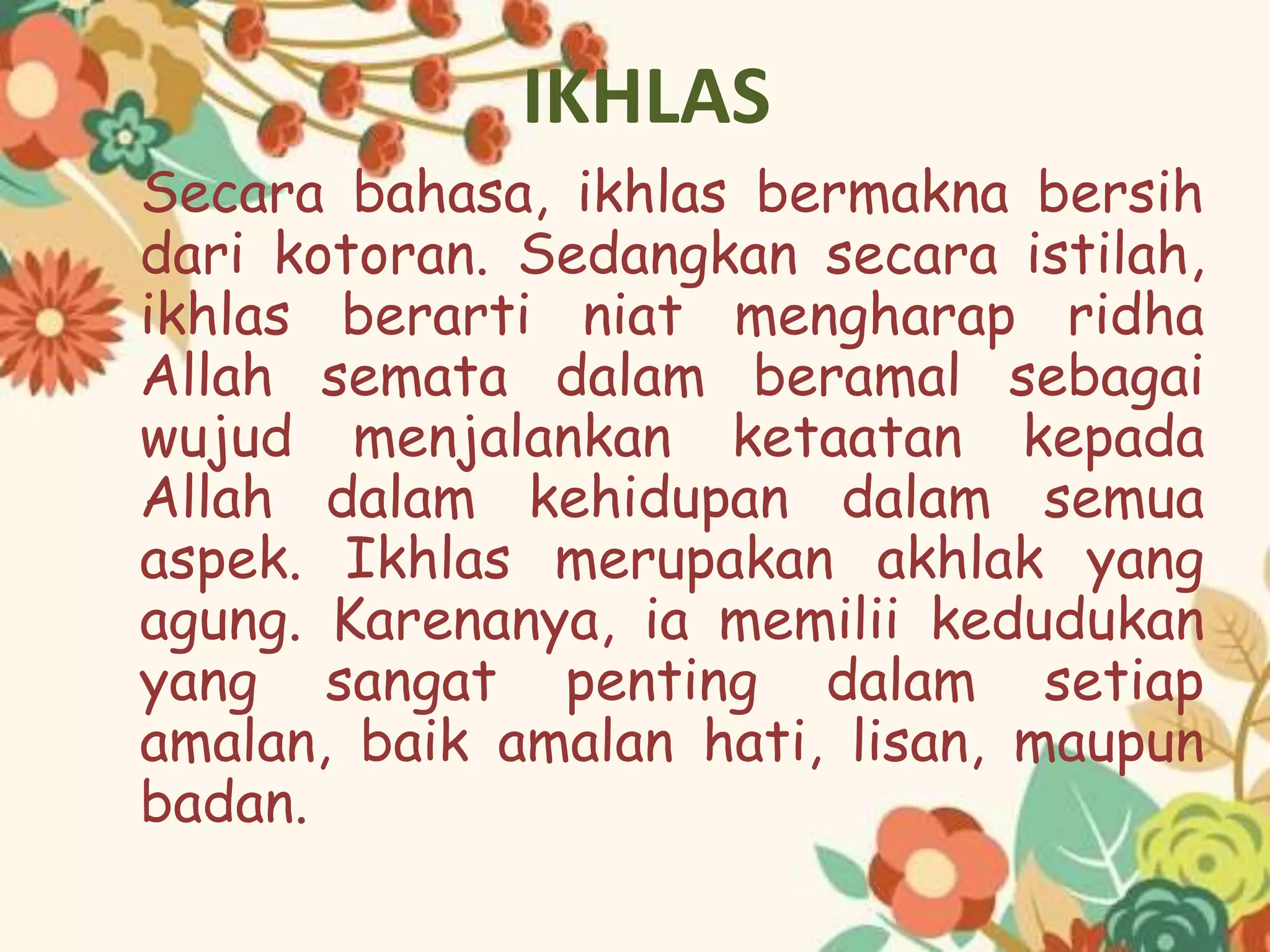 Taat, ikhlas, khauf | PPTX